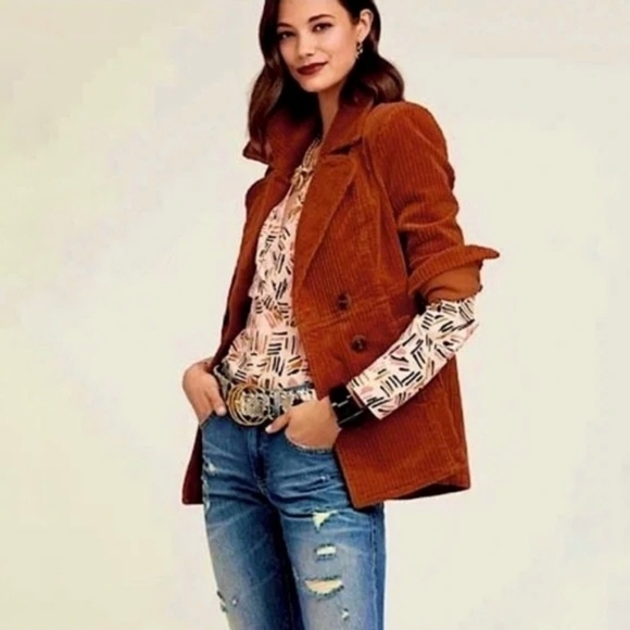 CAbi | Jackets & Coats | Cabi 423 Professor Peacoat Rust Orange ...